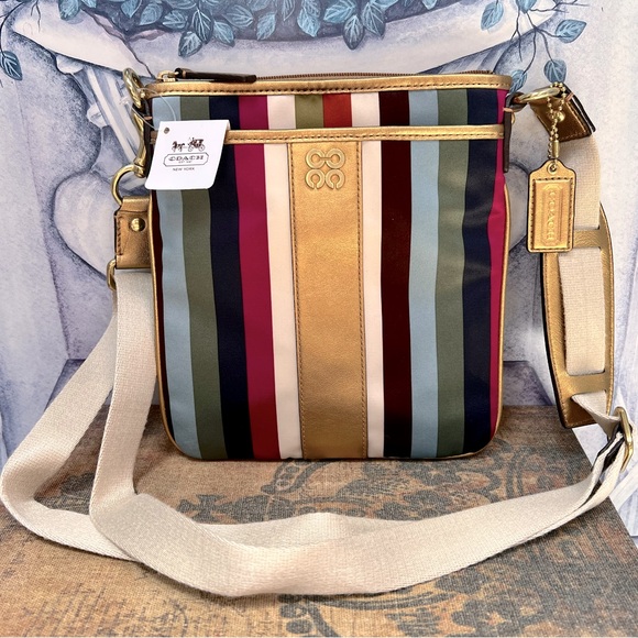Coach | Bags | Coach Multicolor Striped Legacy Swingpack Crossbody Bag ...